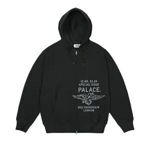 PALACE Dove Stamp Waffle Zip Hood - Black