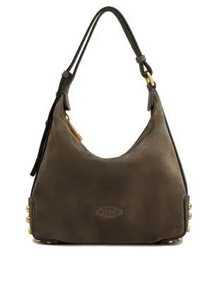 TOD'S Metal Dots Mini Bag In Suede - Gray