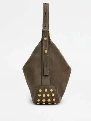 TOD'S Metal Dots Mini Bag In Suede - Gray