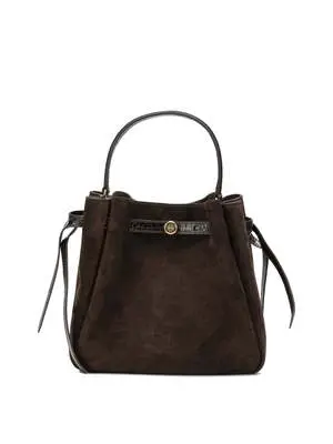 Tory Burch Suede Bucket Bag With Leather Detailing