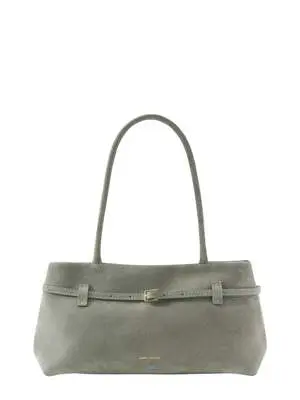 Manu Atelier East West Suede Mini Handbag With Adjustable Strap - Green
