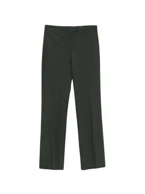 Max Mara S' Umanita High-waist Wide-leg Trousers With Center Pleat - Green
