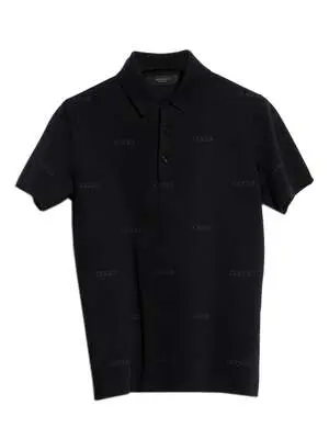 Gucci Wool-silk Jacquard Polo Shirt With Button Closure