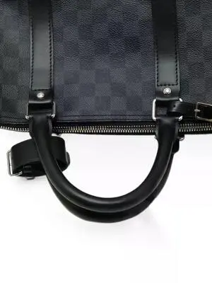 LOUIS VUITTON 2008 Damier Graphite Keepall Bandouliere 55 Travel Bag - Black