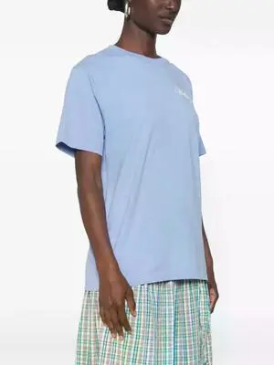 Sporty & Rich Logo Print Cotton T-shirt