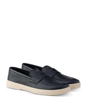 Prada Leather Loafers - Baltic Blue