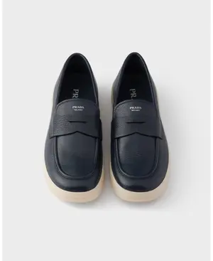 Prada Leather Loafers - Baltic Blue