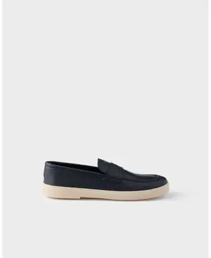 Prada Leather Loafers - Baltic Blue