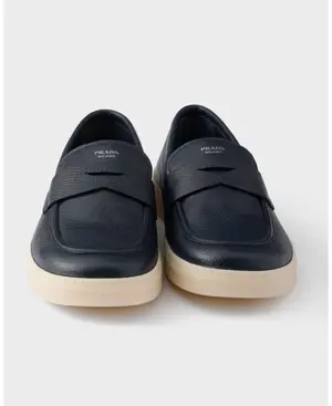 Prada Leather Loafers - Baltic Blue