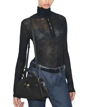 Tory Burch Romy Suede Small Bauletto Bag - Black