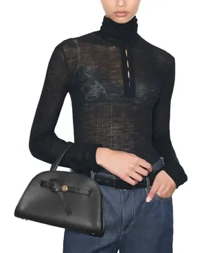 Tory Burch Romy Suede Small Bauletto Bag - Black