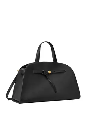 Tory Burch Romy Bauletto Leather Satchel - Black
