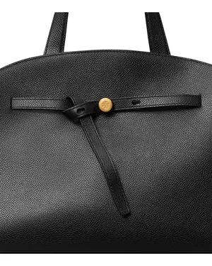 Tory Burch Romy Bauletto Leather Satchel - Black