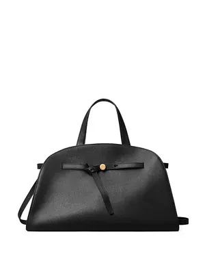Tory Burch Romy Bauletto Leather Satchel - Black