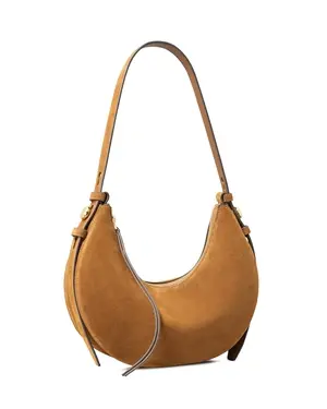 Tory Burch Romy Suede Shoulder Bag - Caramel