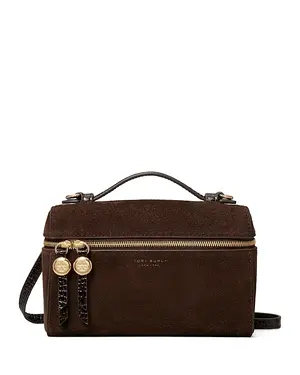 Tory Burch Romy Suede Slim Top Handle Bag - Dark Cocoa