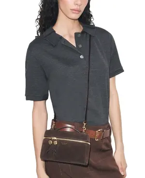Tory Burch Romy Suede Slim Top Handle Bag