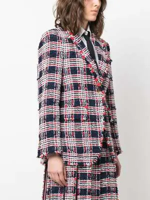Thom Browne Frayed Single-breasted Tweed Blazer