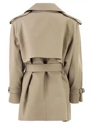 Max Mara Short Cotton Trench Coat - Cream