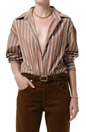 Citizens Of Humanity Thea Striped Boyfriend Shirt