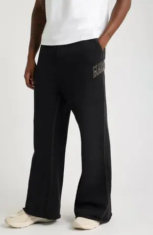 MARKET Big Stitch Open Leg Sweatpants - Black