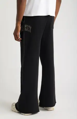 MARKET Big Stitch Open Leg Sweatpants - Black