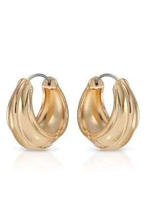 Ettika Modern Ridge Huggie Hoop Earrings