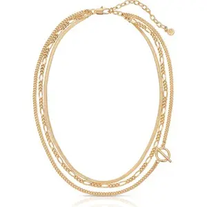 Ettika Layered Plated Link Necklace - Gold