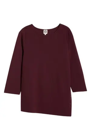 Anne Klein Asymmetrical Button Hem Top - Barolo Multi