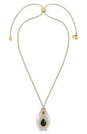 Ettika Teardrop Cord Pendant Necklace - Cream