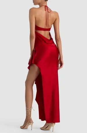 Alice + Olivia Palma Asymmetrical Ruffle Gown