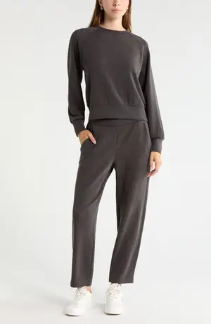 Zella Soft Luxe Ankle Pants - Brown Mole Heather