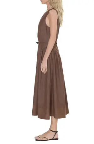 CIEBON Bruni Sleeveless Fit & Flare Dress - Brown