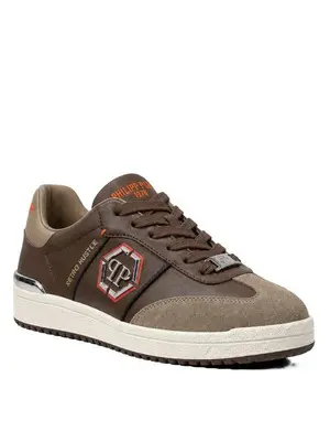 Philipp Plein Retro Hustle Bicolor Low Top Sneakers - Darkbrown