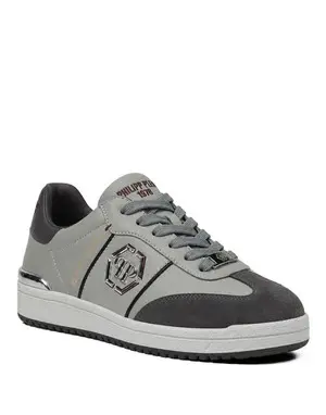 Philipp Plein Retro Hustle Bicolor Low Top Sneakers - Grey