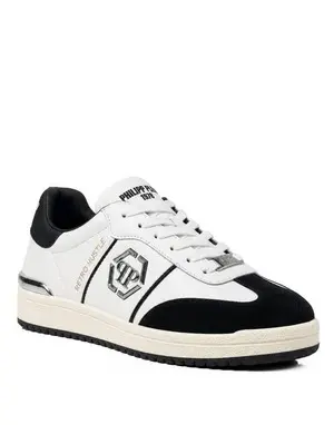 Philipp Plein Retro Hustle Bicolor Low Top Sneakers - White/black