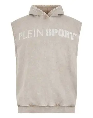 PLEIN SPORT Sleeveless Hoodie Vest With Crackle Scratch Detailing