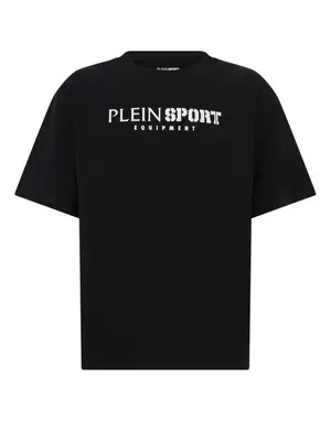 PLEIN SPORT Round Neck T-shirt Reflective Scratch