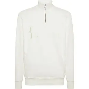BILLIONAIRE Cotton Fleece Half-zip Track Jacket With Embroidered Logo - Offwhite