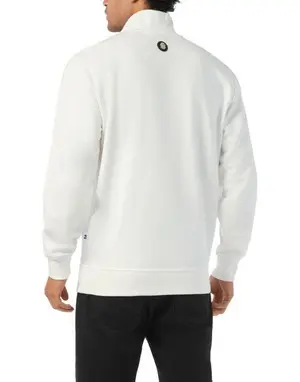 BILLIONAIRE Cotton Fleece Half-zip Track Jacket With Embroidered Logo - Offwhite