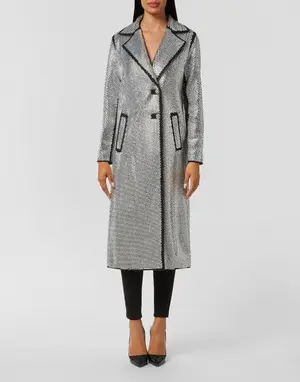 Philipp Plein Long Coat With Crystals