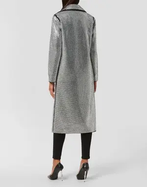 Philipp Plein Long Coat With Crystals