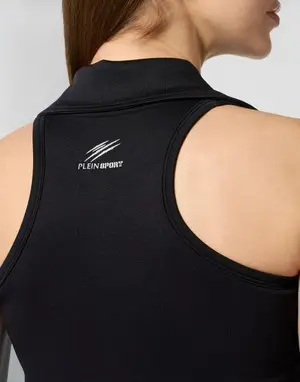 PLEIN SPORT Polo Neck Cropped Top Ps