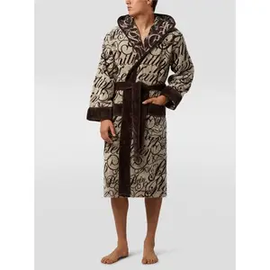 Philipp Plein Hooded Bathrobe Signature - Brown