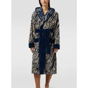 Philipp Plein Hooded Bathrobe Signature Unisex Navy