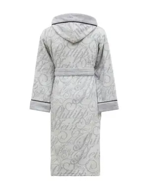 Philipp Plein Hooded Bathrobe Signature - White