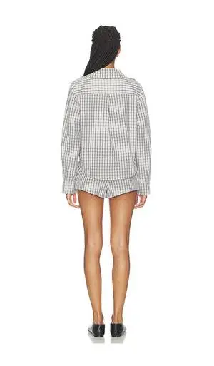 Superdown Checked Shirt And Drawstring Shorts Set