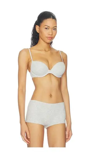 SKIMS Everybody Cotton Lightly Lined Demi Bra In Light Grey