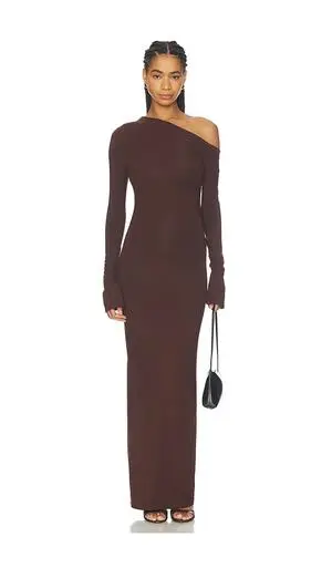 Superdown Ruched Side Maxi Dress - Brown