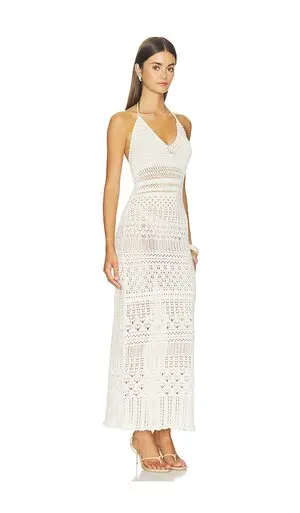 LoveShackFancy Massie Crochet Halterneck Maxi Dress